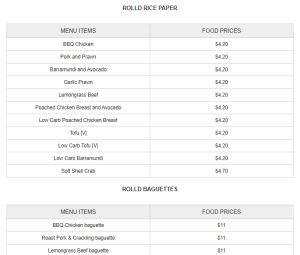 Rolld Menu Prices Australia 2024 - Restaurant Menu Prices Australia